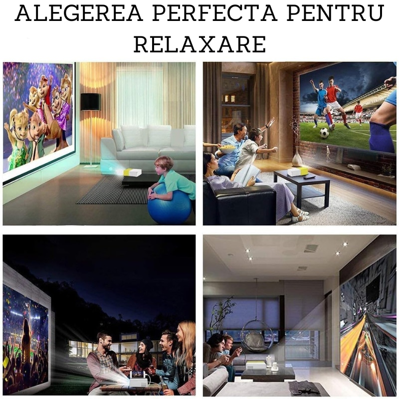 Videoproiector ultra portabil pentru filme, Full HD, 1000 lumeni ...
