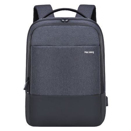 Rucsac laptop, Hao Xiang, Rezistent la apa, 18 Inch, USB, Gri - eMAG.ro