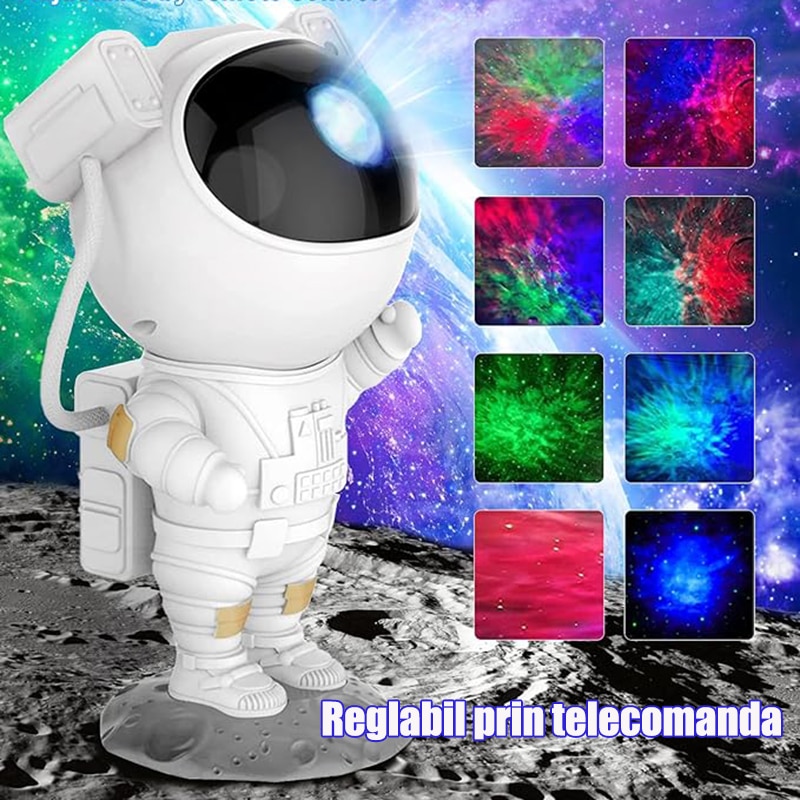 Proiector de stele Astronaut, copii si adulti, LED, Telecomanda ...
