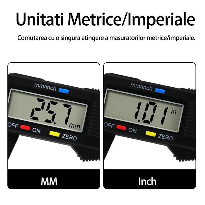 Subler, Afisaj LCD, Display digital, Precizie mare, 4 Moduri de ...