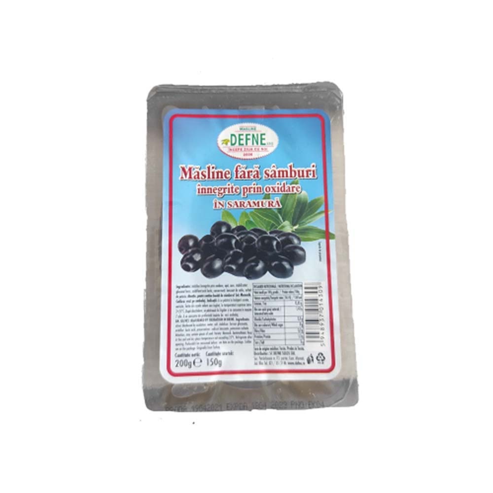 Masline Negre Defne Fara Samburi, in Saramura, 200 g - eMAG.ro