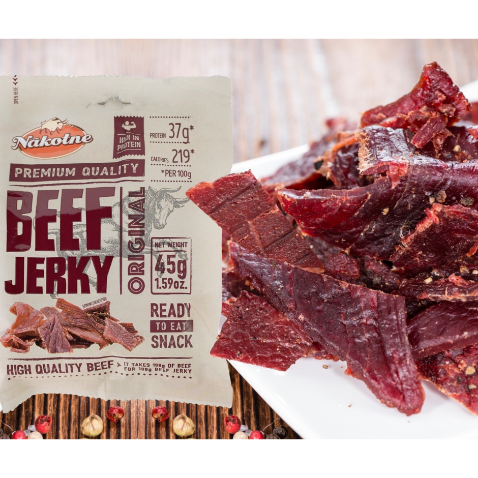 Gustare carne de vita afumata si uscata Beef Jerky Original, 45 gr - eMAG.ro