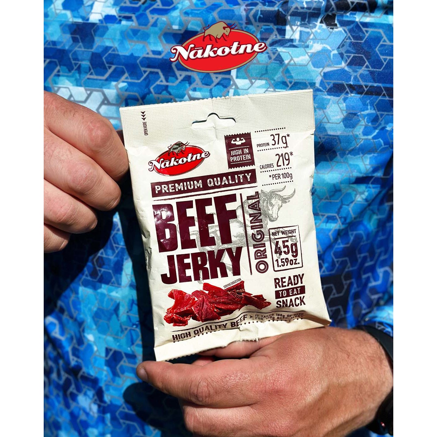 Gustare carne de vita afumata si uscata Beef Jerky Original, 45 gr - eMAG.ro