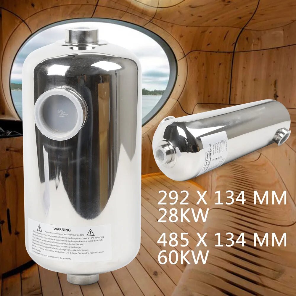 Топлообменник, 28KW, Неръждаема стомана, За басейн, Сребрист - eMAG.bg