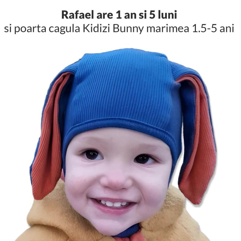 Cagula copii reglabila cu urechiuse din bumbac certificat, Kidizi Bunny ...