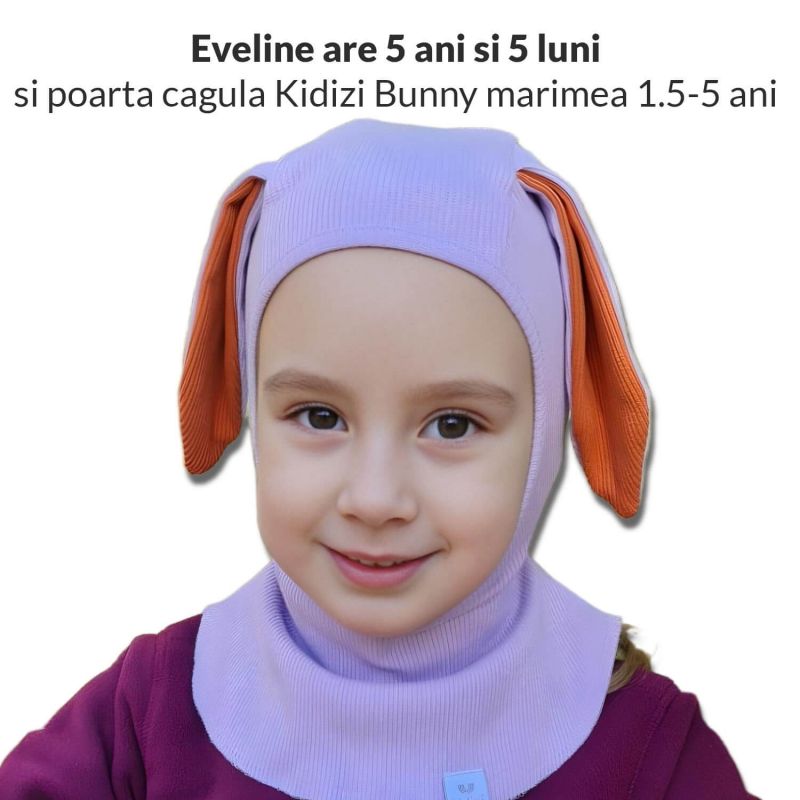 Cagula copii reglabila cu urechiuse din bumbac certificat, Kidizi Bunny ...