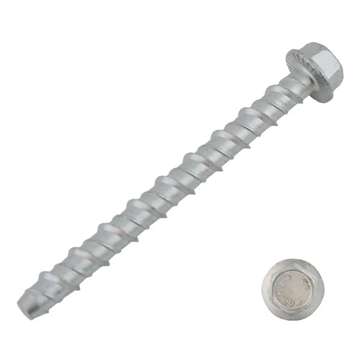 Set 25 Surub autofiletant, pentru beton, cap hexagonal, 10x100 mm ...