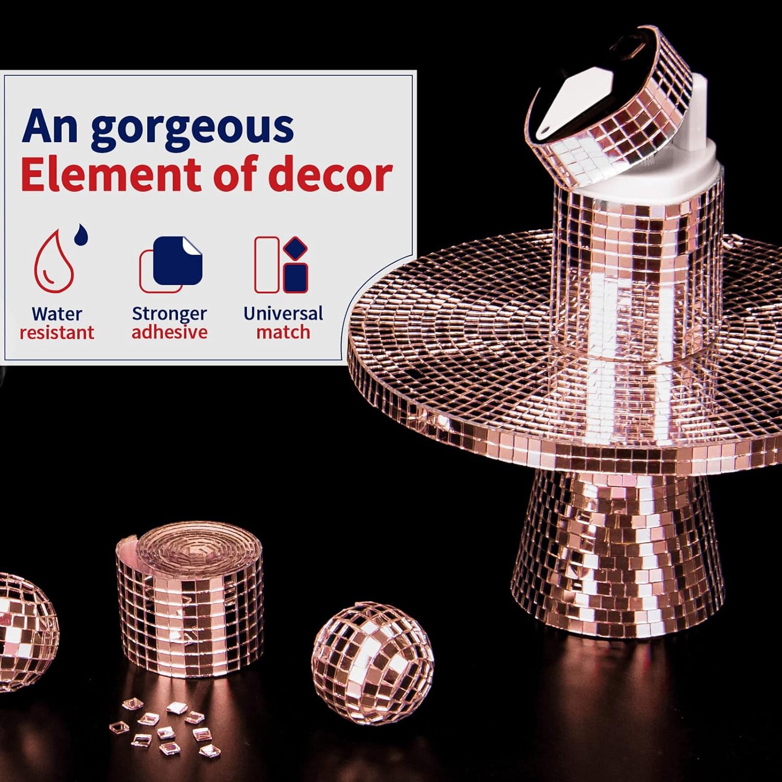 Banda adeziva decorativa mini mozaic din oglinda, Axroad Mall, Home ...