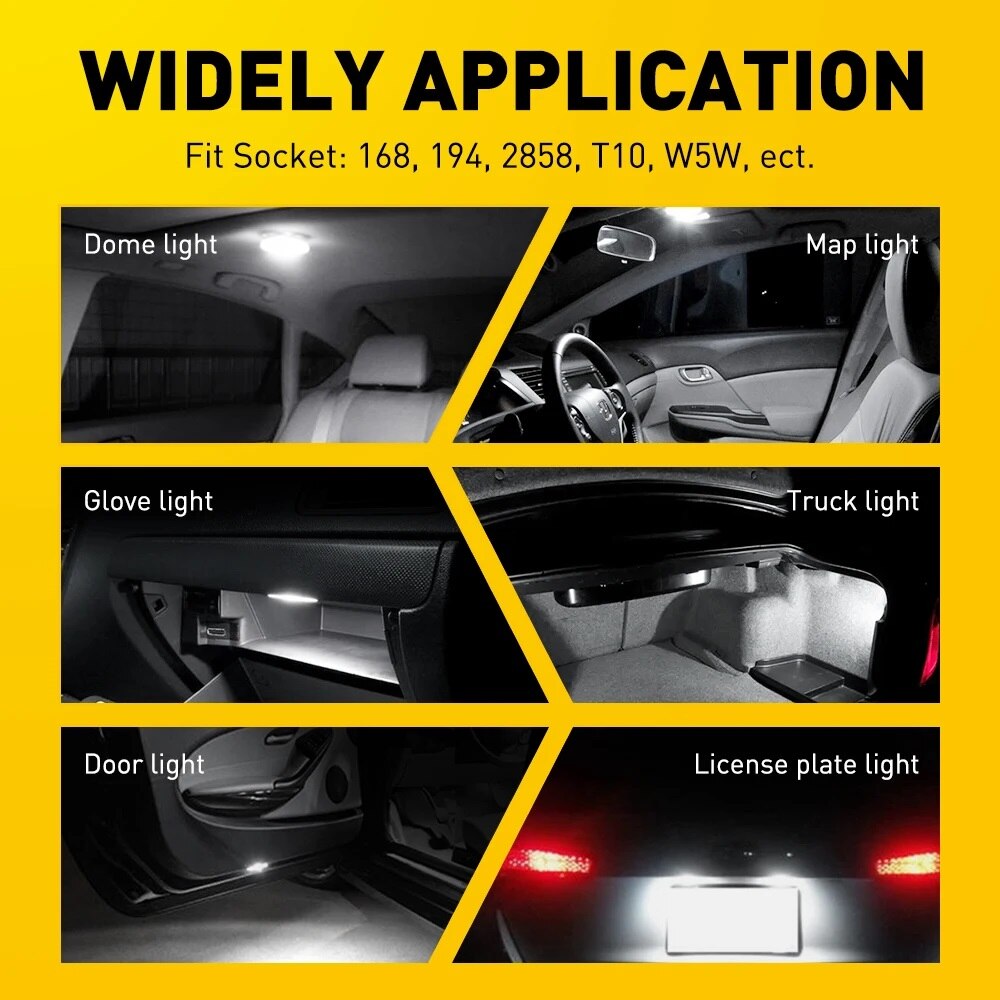 Set 10 buc LED Auxito® W5W T10 LED Canbus Bec pentru iluminat interior ... Set 10 buc LED Auxito® W5W T10 LED Canbus Bec pentru iluminat interior ...