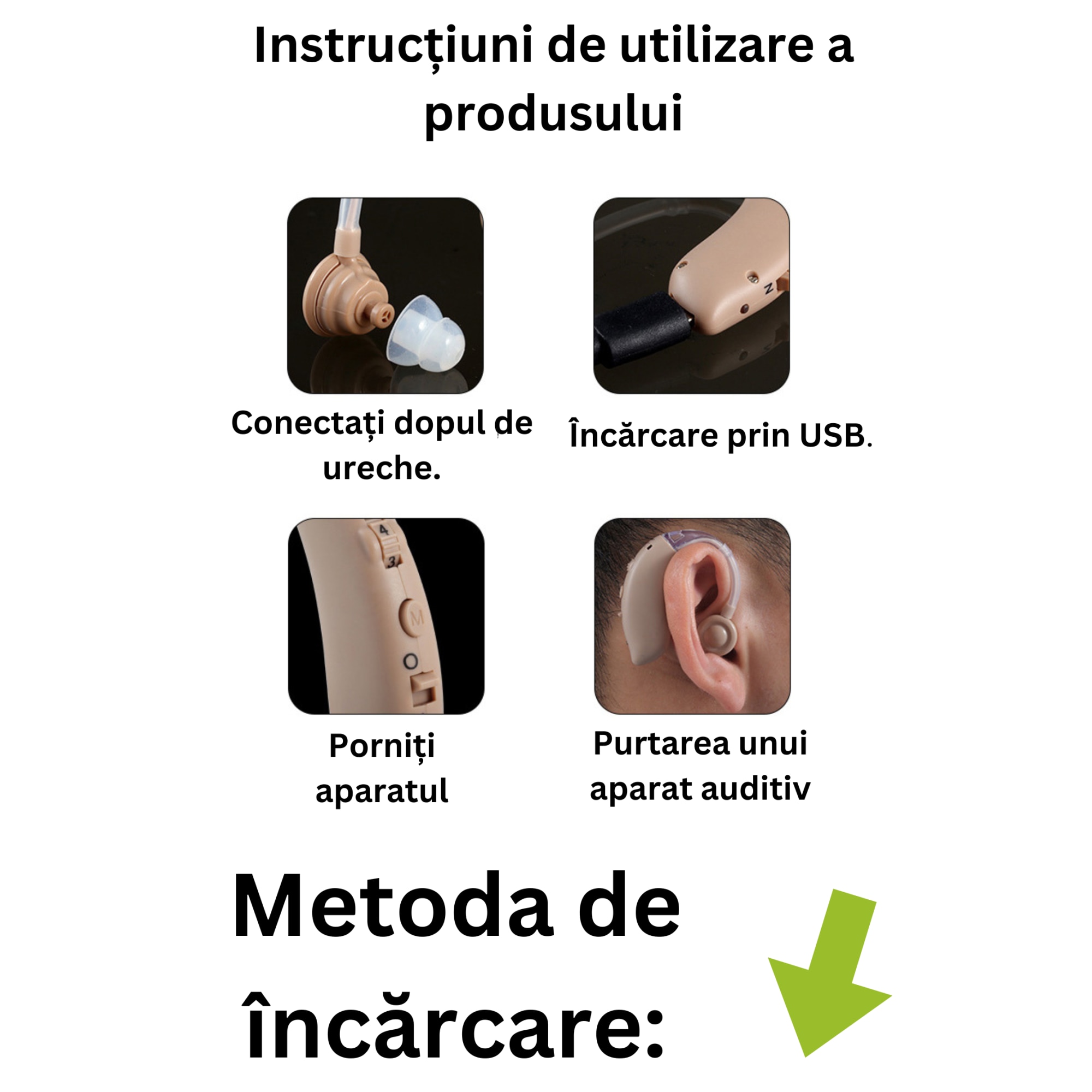 Aparat Auditiv Premium Byside®, Autonomie pana la 10 zile, 131 dB ...