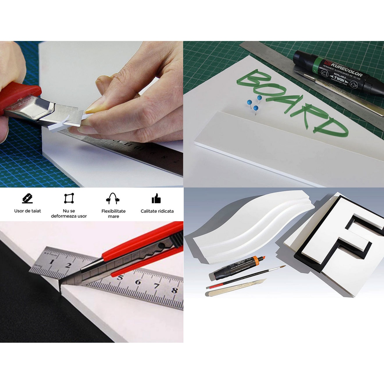 Placa PVC Forex Set 50 buc Alb 13cm x 9cm grosime 3mm - eMAG.ro