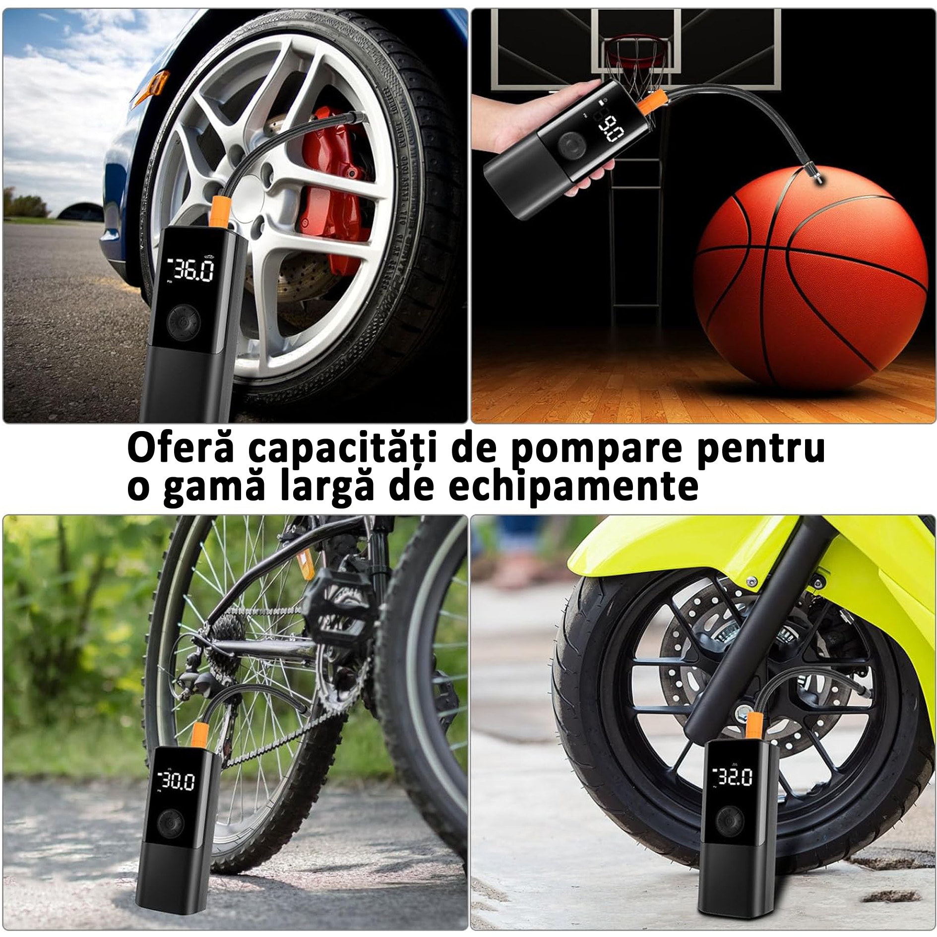 Pompa Aer Multifunctionala Electrica Inteligenta, Accesorii si Cablu ...