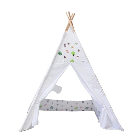 Cort pentru copii stil indian, alb, 140x120x120 cm, TEN SHOP - eMAG.ro