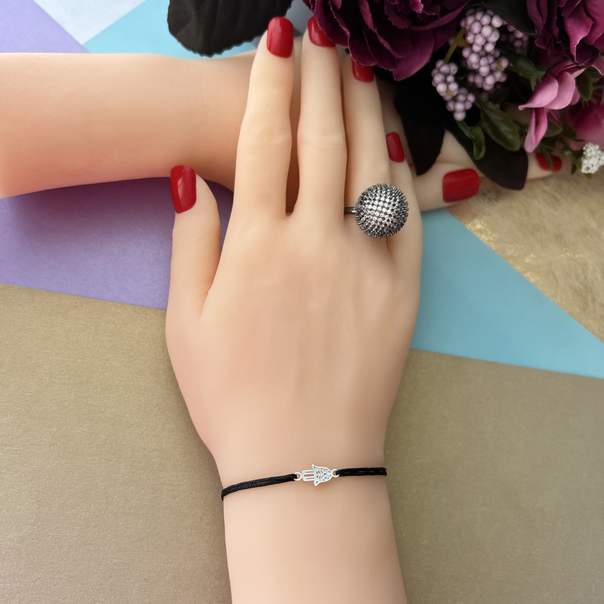 Bratara Black Lolo „Mana lui Fatima” White Plated Palladium - eMAG.ro