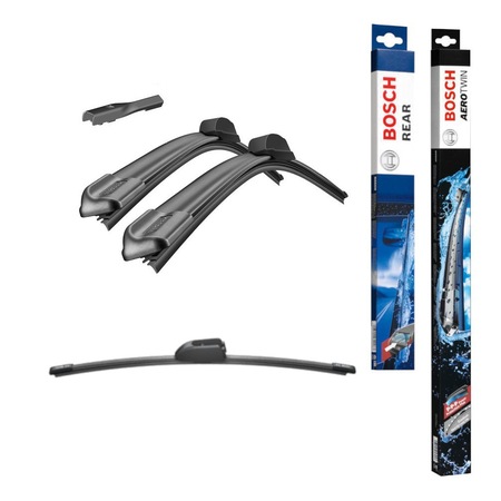 Set 2 stergatoare fata/spate, Bosch, Compatibil cu Alfa Romeo, Negru ...