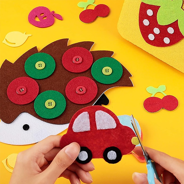 Set 40 x Tesatura de pasla pentru copii, Notekisskai, 10x10cm ...