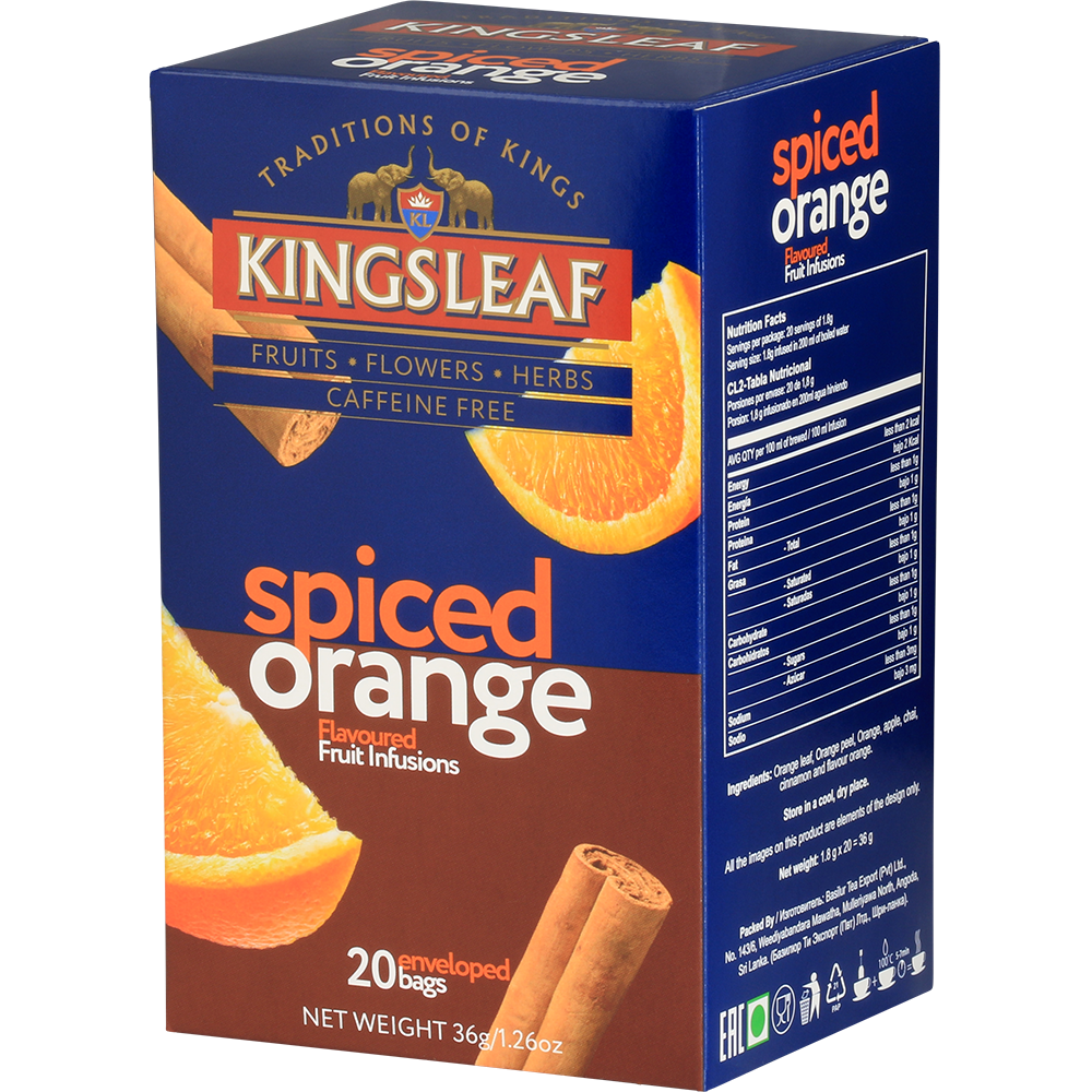 Ceai, Infuzie de Fructe, Kingsleaf, Spiced Orange, 20 plicuri, 36 g ...