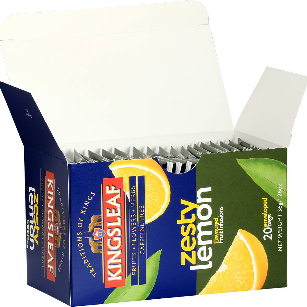 Ceai, Infuzie de Fructe, Kingsleaf, Zesty Lemon, 20 plicuri, 36 g - eMAG.ro