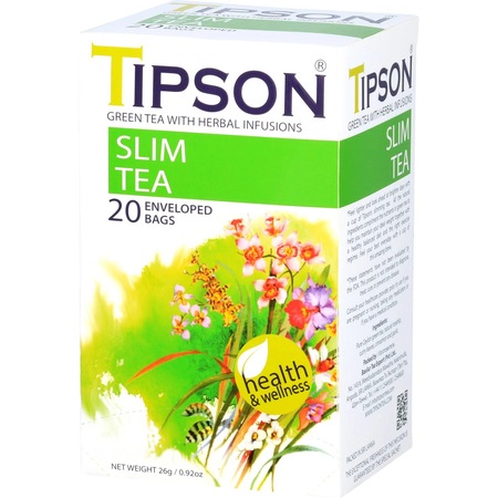 Ceai Verde, Tipson, Slim Tea, 20 pliculete, 26 g - eMAG.ro