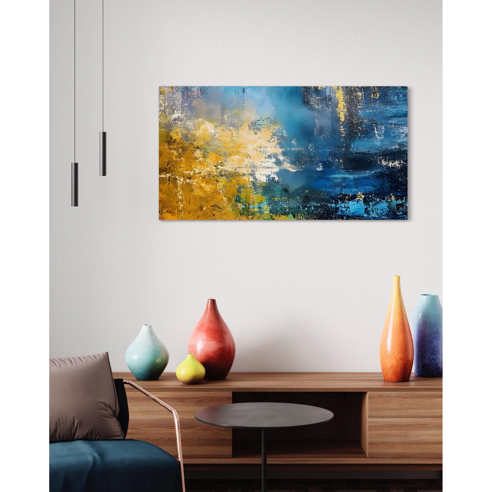 Tablou Canvas Premium, LuxCanva® B1104, Mare Abstracta, 55 X 100 CM ...