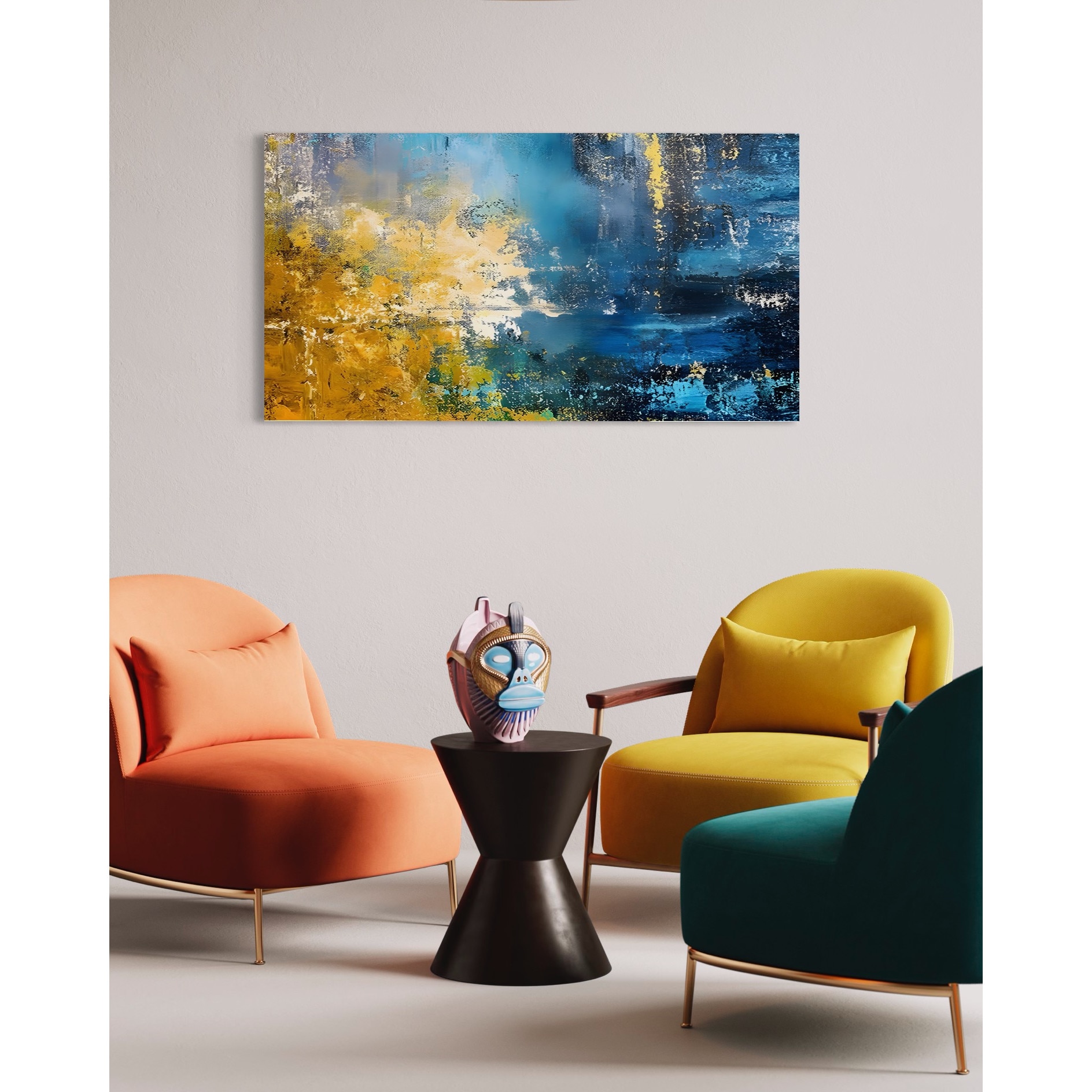 Tablou Canvas Premium, LuxCanva® B1104, Mare Abstracta, 55 X 100 CM ...