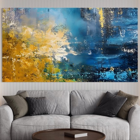 Tablou Canvas Premium, LuxCanva® B1104, Mare Abstracta, 55 X 100 CM ...