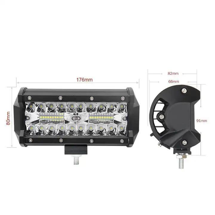 Proiector LED Auto，SUV ATV Camion Utilaj 7 inci 120W，impermeabil，negru ...