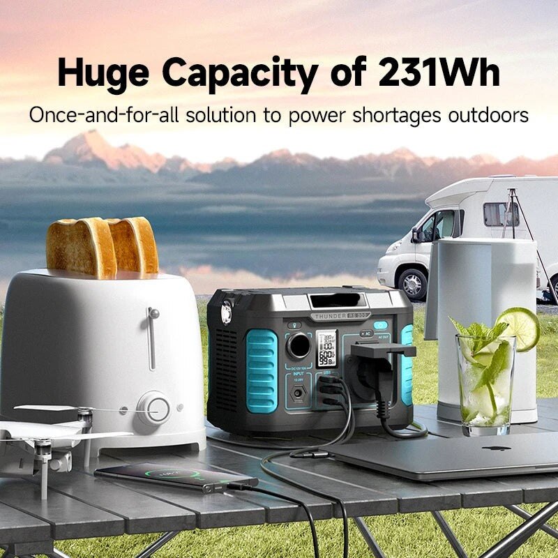 Батерия, Електрическа централа, 231Wh, пластмасова, преносима, LED лампа, черна - eMAG.bg