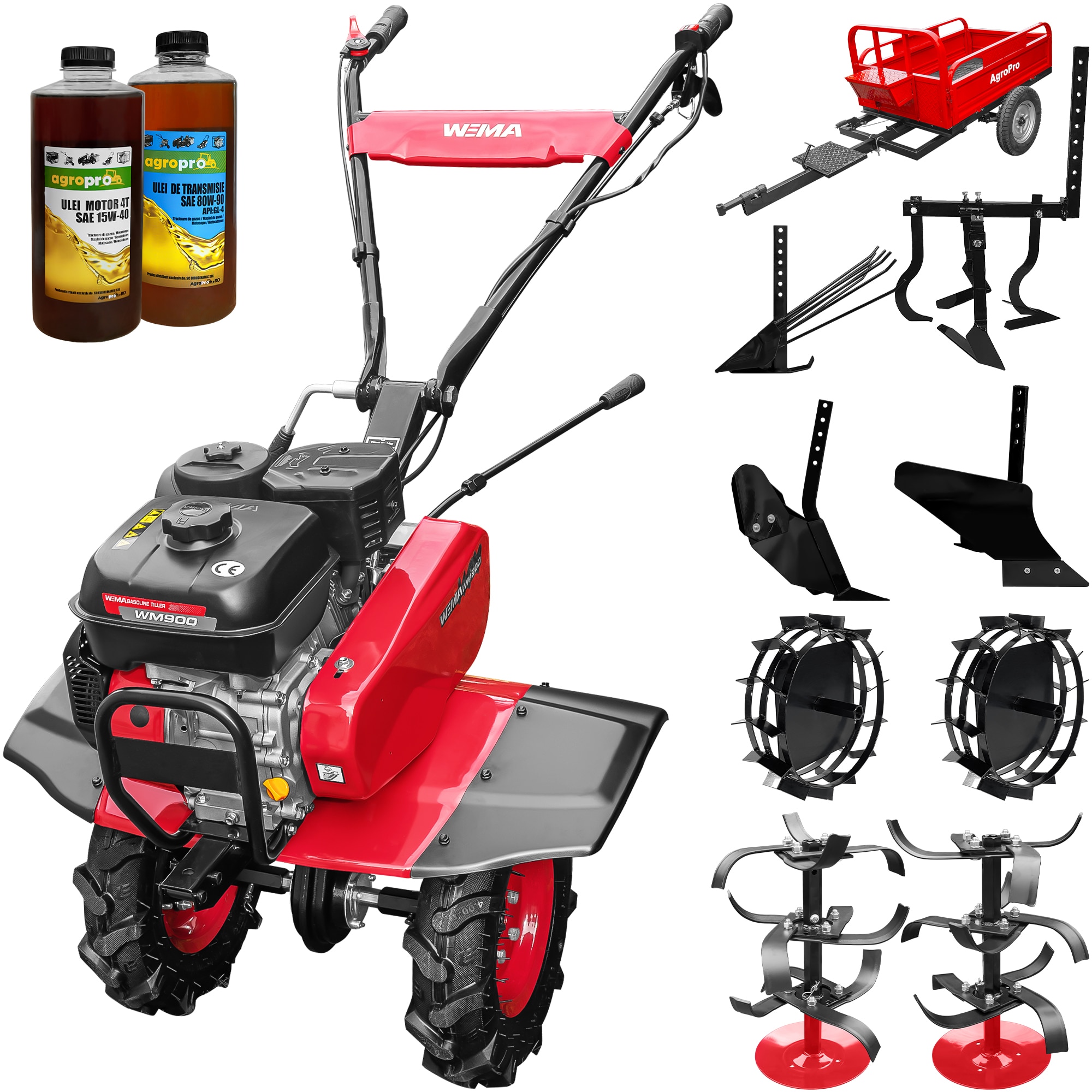 Motosapa Weima WM900, motor 7 CP, 2+1 viteze, latime lucru 80 cm, transmisie fonta, freze 2+1 ...