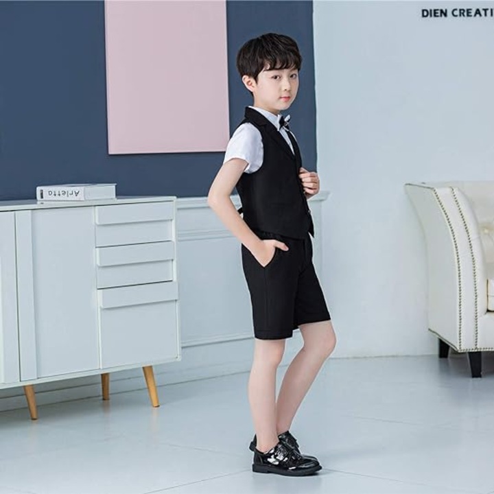 Imbracaminte eleganta pentru copii, 4 piese, cu papion, camasa, vesta ...