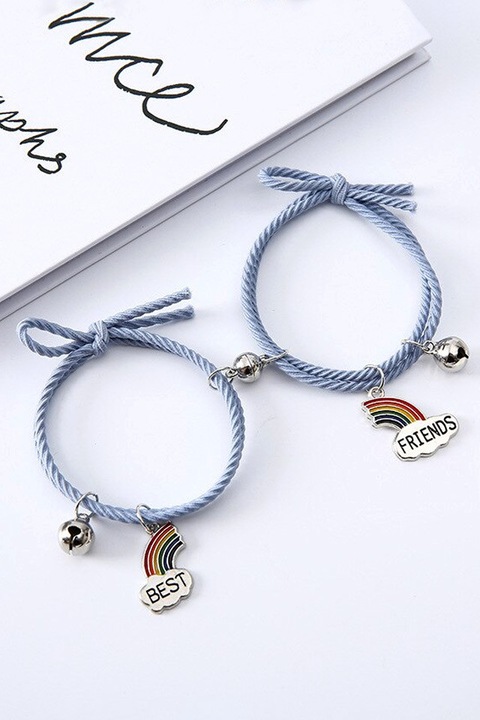 Set 2 bratari BFF pentru prieteni, cu magnet, Best Friends, curcubeu si ...