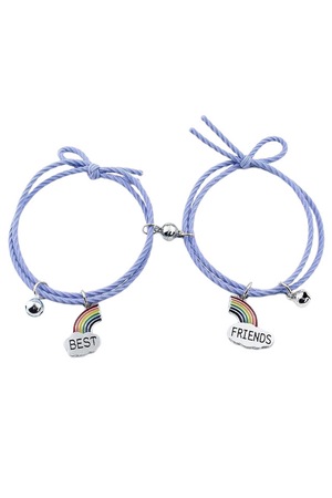 Set 2 bratari BFF pentru prieteni, cu magnet, Best Friends, curcubeu si ...