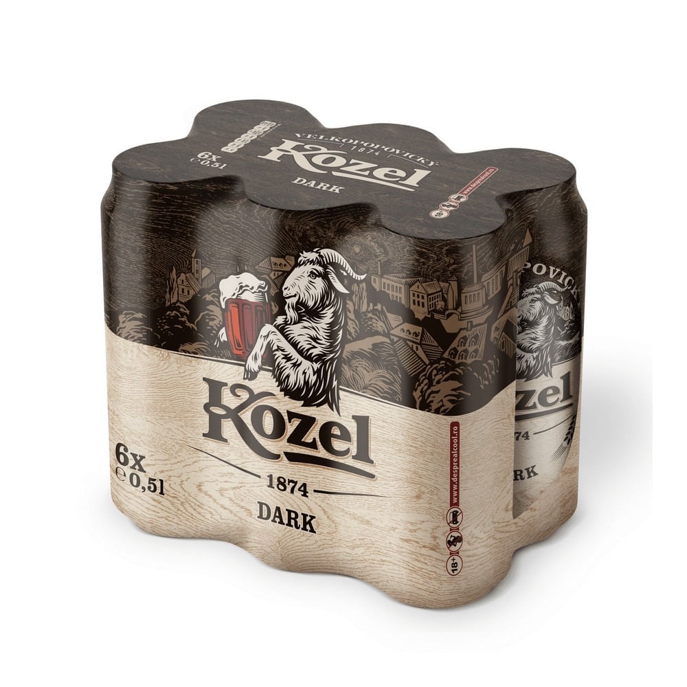 Bere bruna Kozel Dark, doza, 6 x 0.5l - eMAG.ro