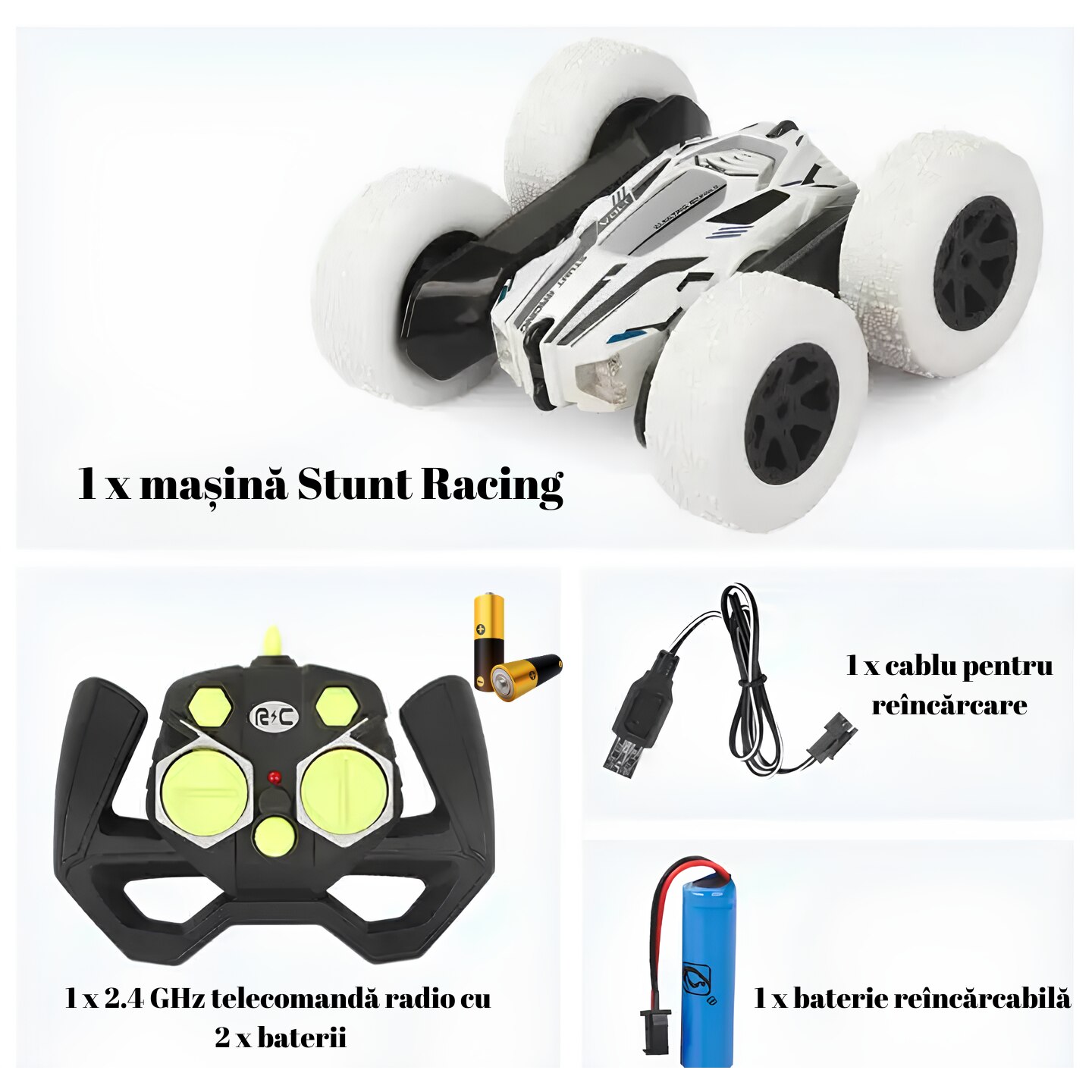 Masina cu telecomanda RC pentru copii, cascadorie, drift cu rotire la ...