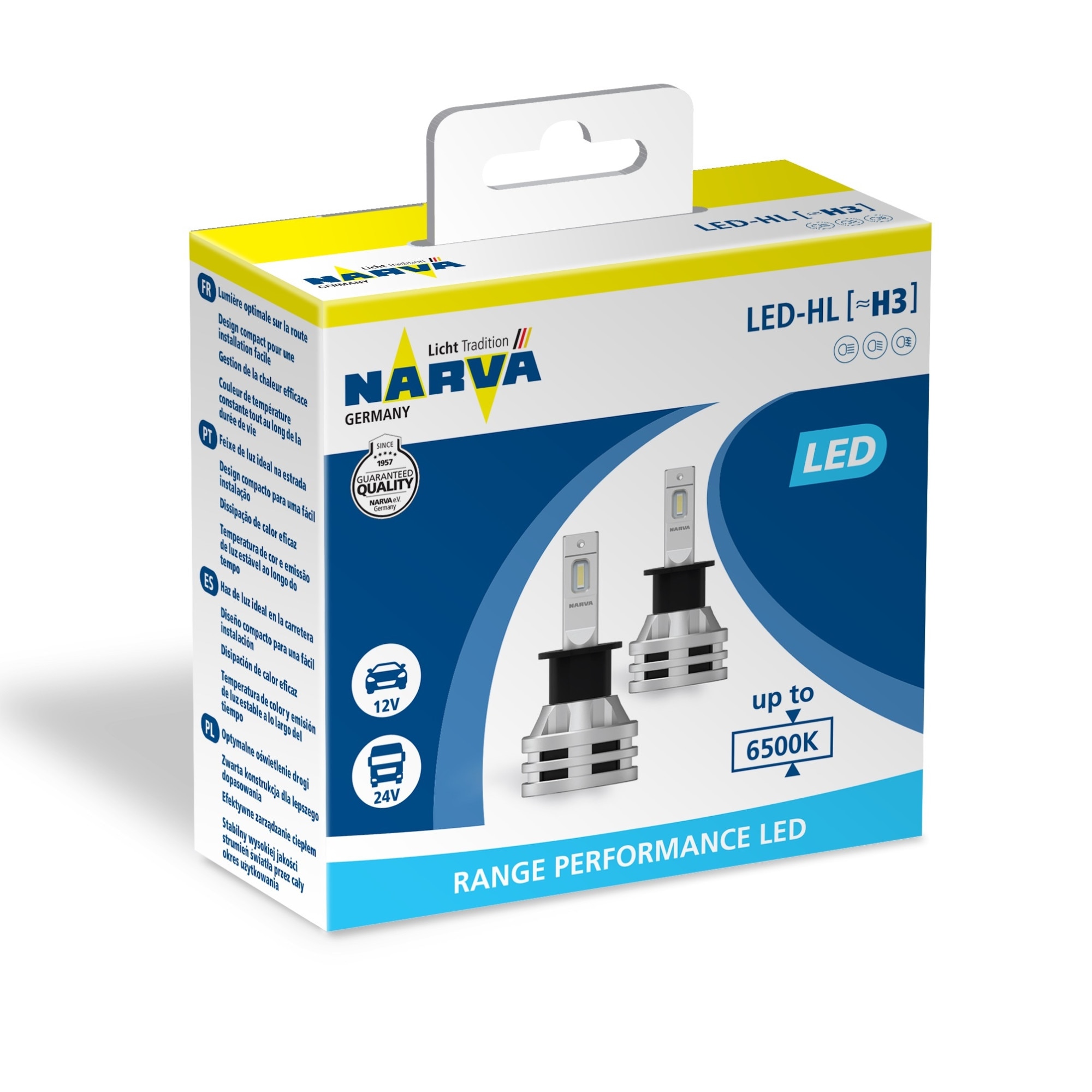 LED izzók NARVA, H3-HL, 12/24V-24W, 6500K - eMAG.hu