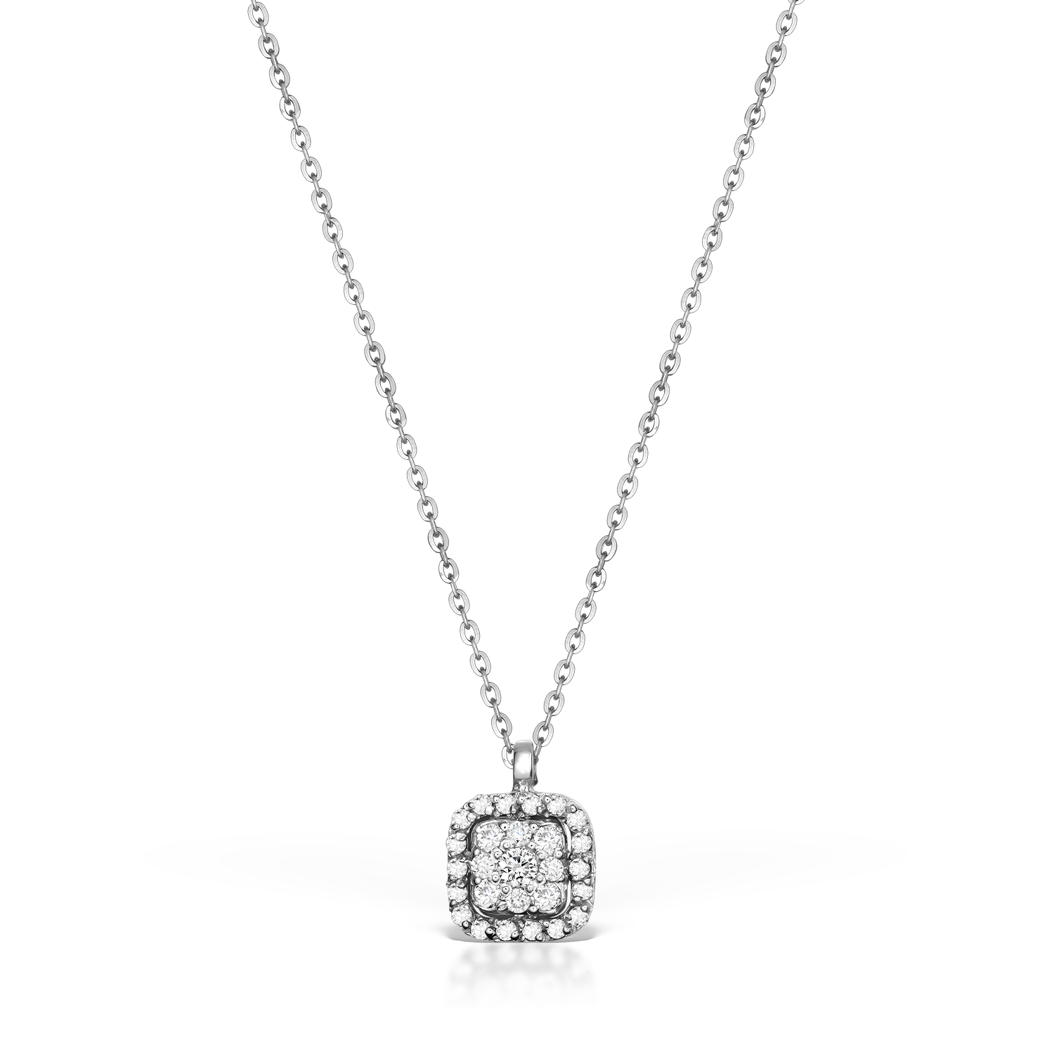 Colier din aur alb de 18kt cu diamante Diamonds cube - eMAG.ro