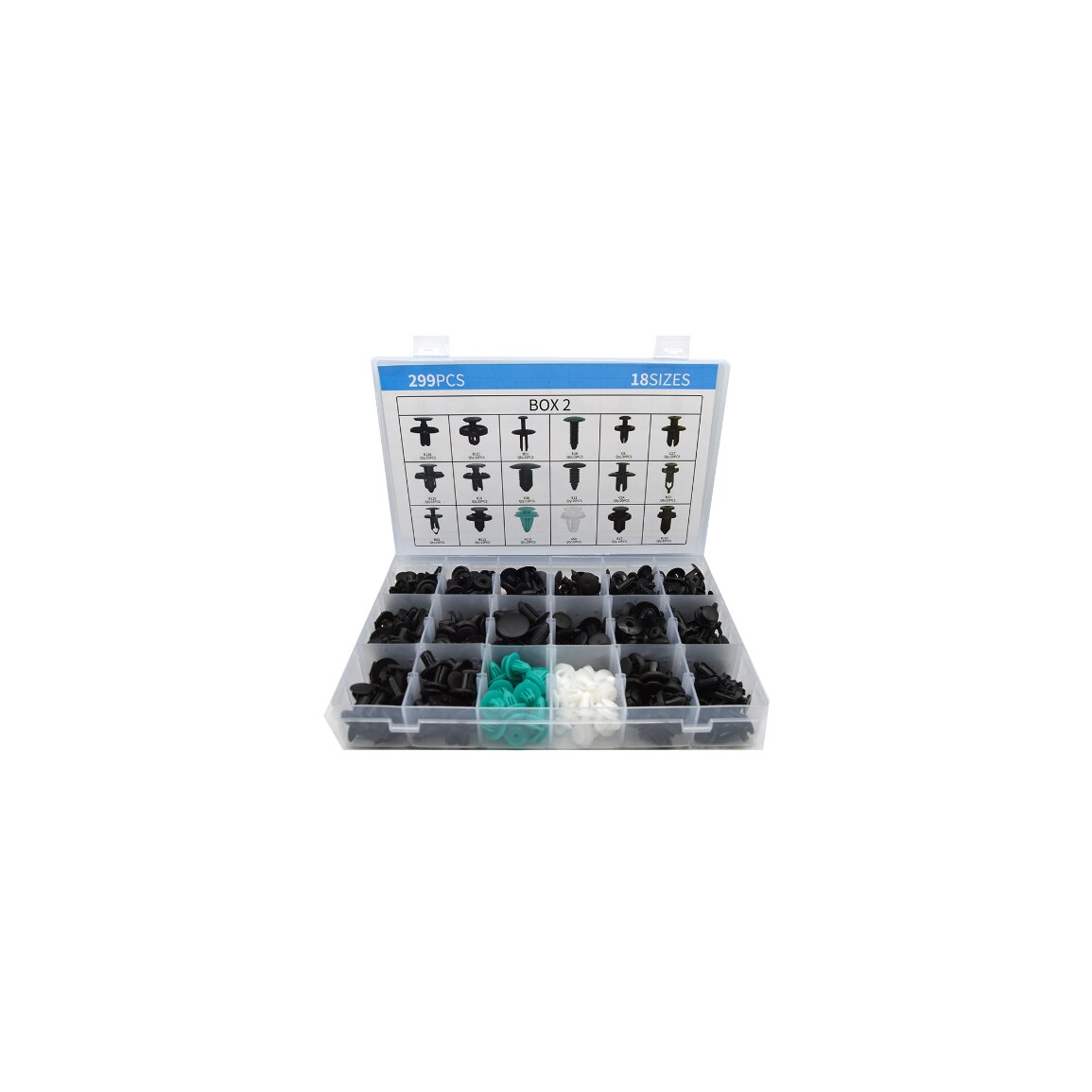Set cleme de fixare auto, Plastic, 299 piese - eMAG.ro