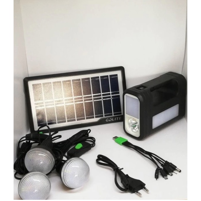Kit solar GD-Lite 8017, dotat cu dispozitive USB cu 3 becuri LED ...