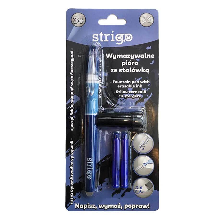Stilou Strigo cerneala cu stergere cu 2 rezerve, dispozitiv curatare ...