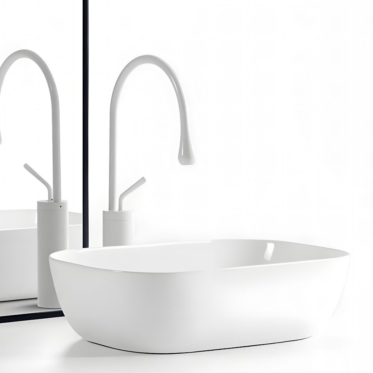Lavoar, Alb Lucios, dimensiuni 45.5x 32 cm, ceramica sanitara, montaj ...