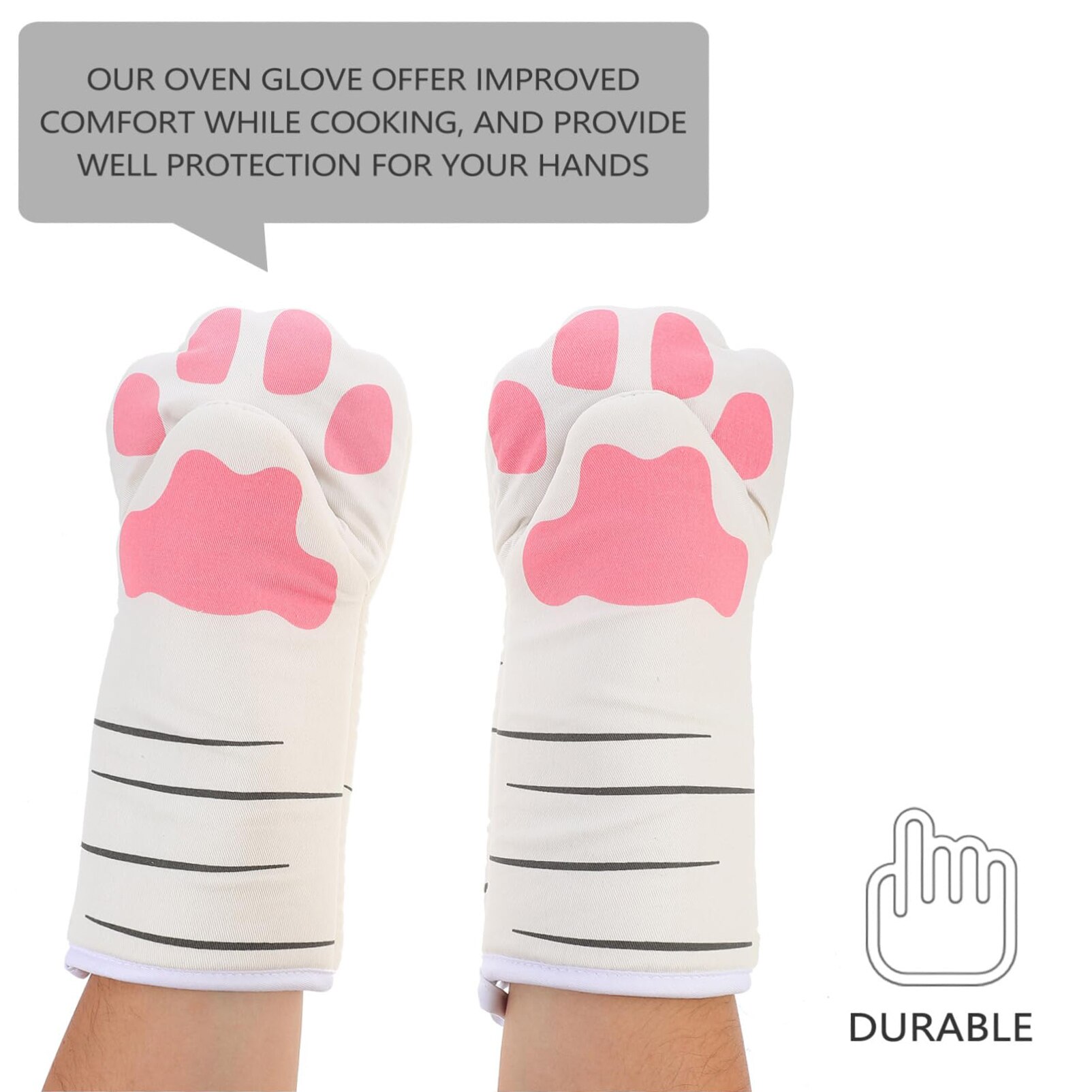 Pereche de manusi de cuptor, model gheare de pisica, antiderapant ...