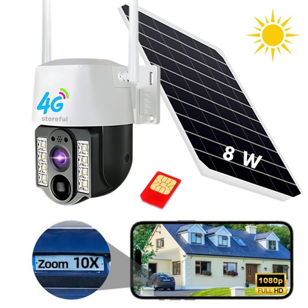 Camera Supraveghere video cu panou solar si cartela SIM, storeful ...