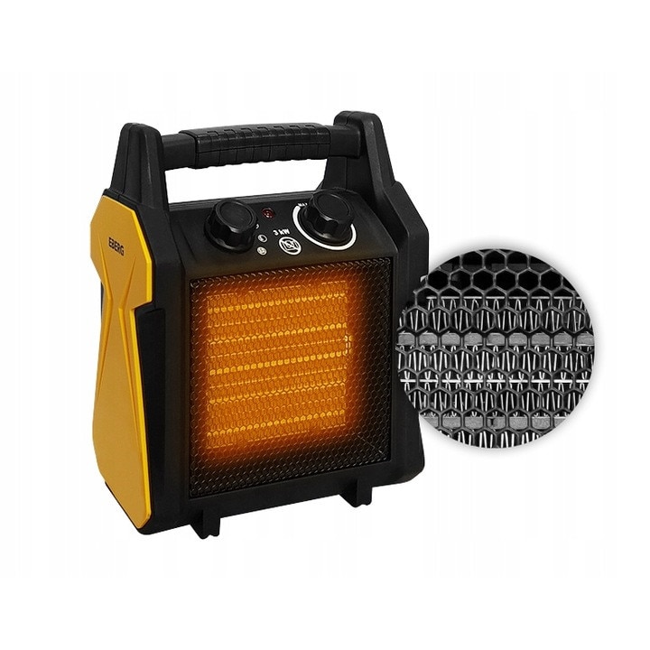Incalzitor electric portabil Eberg, 3000W, cu termostat - eMAG.ro