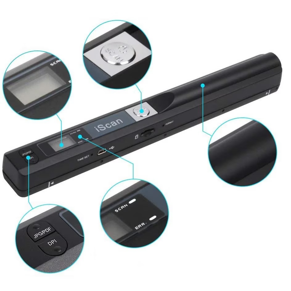 Scanner Portabil Mini de 900DPI cu Ecran LCD, JPG/PDF, Tip A4, Carti ...