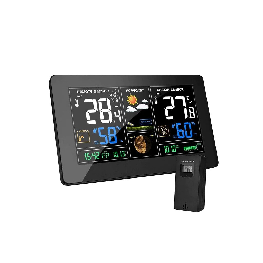 Statie meteo multifunctionala, MOHOO, afisaj LCD pentru interior si ...