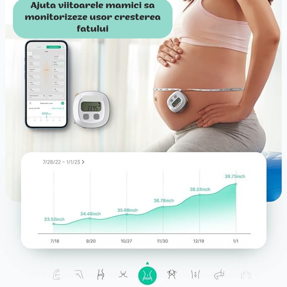 Banda de masurare corporala electronica digitala cu bluetooth si ...