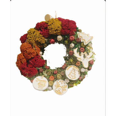 Coronita pentru Craciun din licheni stabilizati cu instalatie LED - eMAG.ro