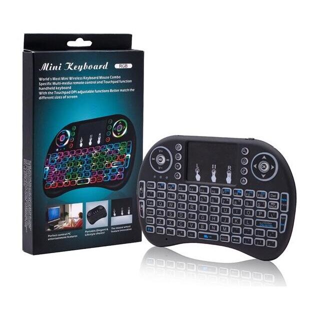 Mini tastatura, Wireless, RGB, Negru - eMAG.ro