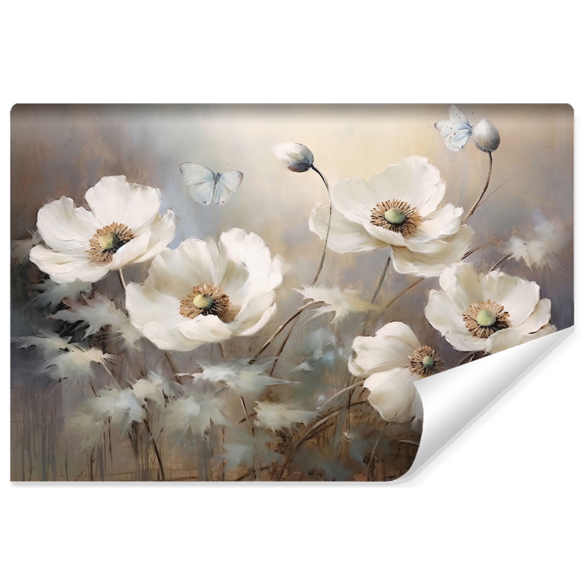 Fototapet maci albi, exotici, vegetatie, decorare pereti, modern ...