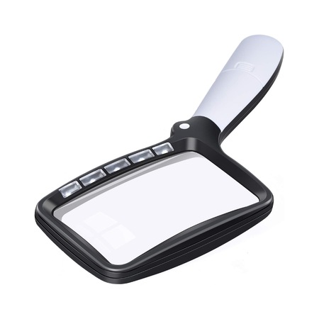 Lupa cu LED, BOMSTOM, marire de 2x, 5 surse de lumina LED, Pliabil, Alb ...